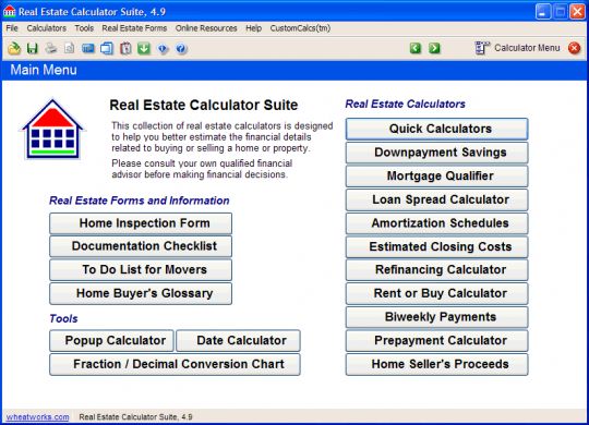 Home Buyers Calculator Suite Screenshots - Free Software Download ...