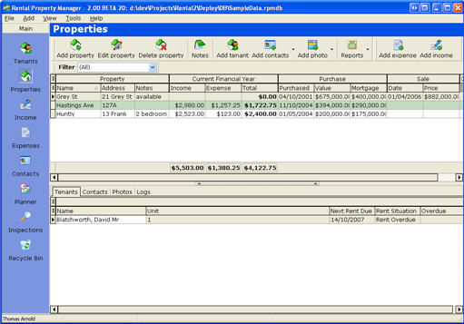 Rental Property Manager Screenshots - Free Software Download - Lawyerment